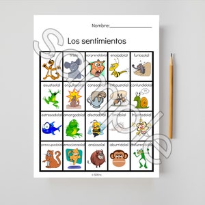 Spanish Emotions Feelings Flashcards Teaching Printable | Etsy