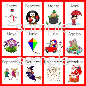Spanish Months of the Year Teaching Printable Resources Classroom ...