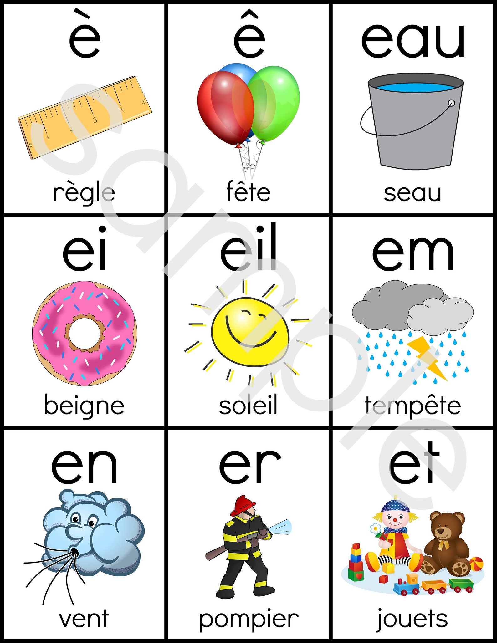 34 French Sounds Phonics Printable Flashcards Preschool - Etsy Canada