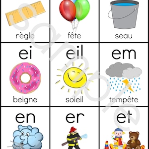 34 French Sounds Phonics Printable Flashcards Preschool Kindergarten ...