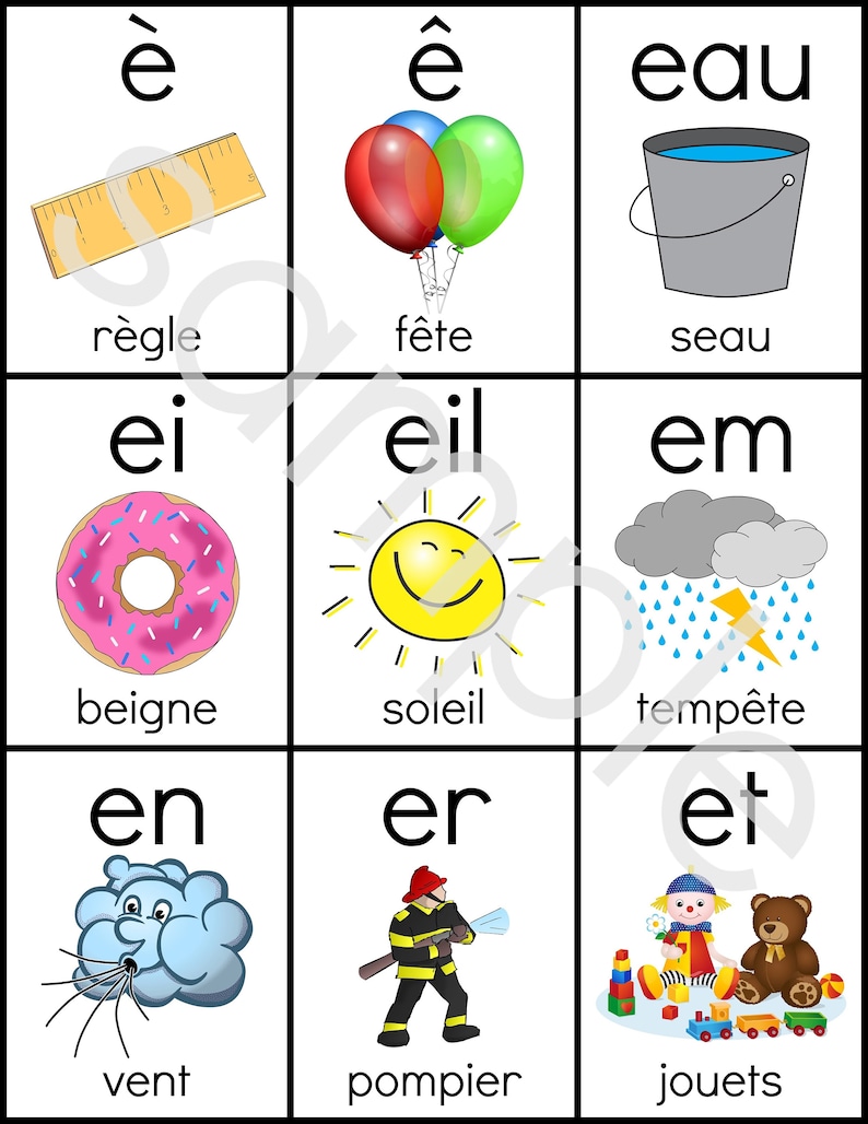 34 French Sounds Phonics Printable Flashcards Preschool - Etsy
