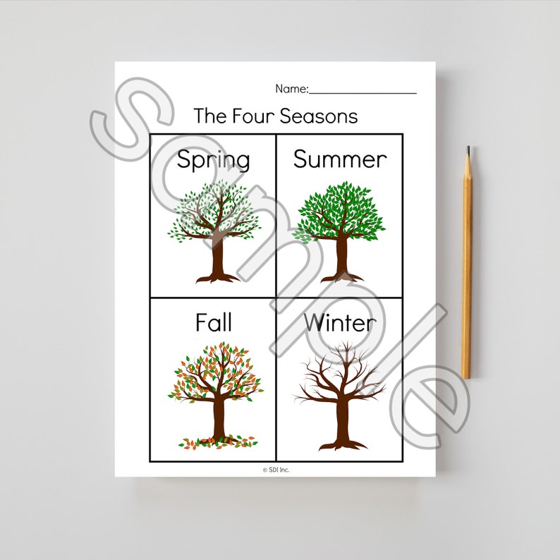 Four 4 Seasons Trees Science Teaching Printable Resources Classroom ...