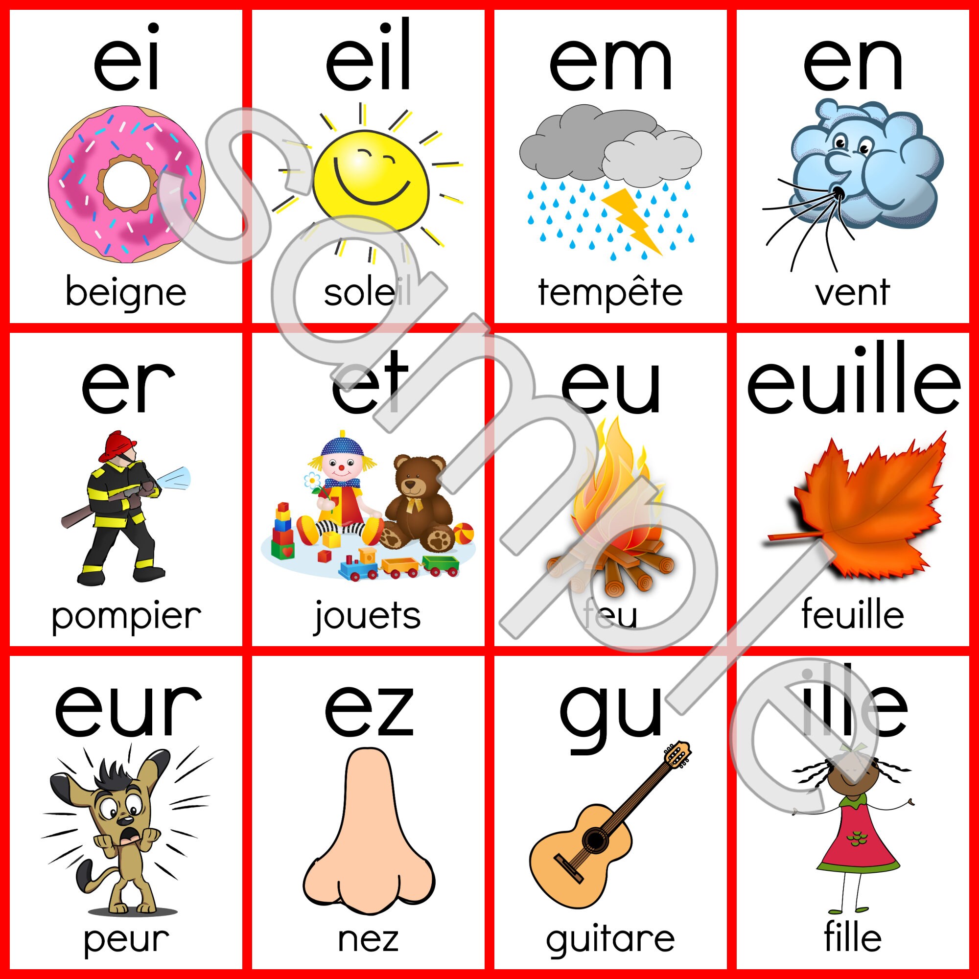 French Sounds Phonics Printable Classroom Posters Preschool ...