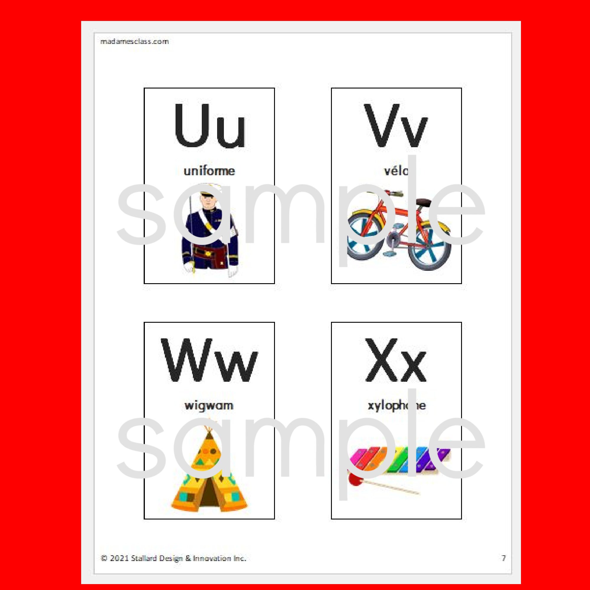 French Alphabet Flashcards Printable Instant Download Preschool ...