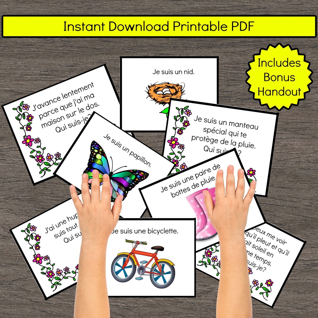 French Spring Vocabulary Riddles Devinettes Du Printemps Teaching ...