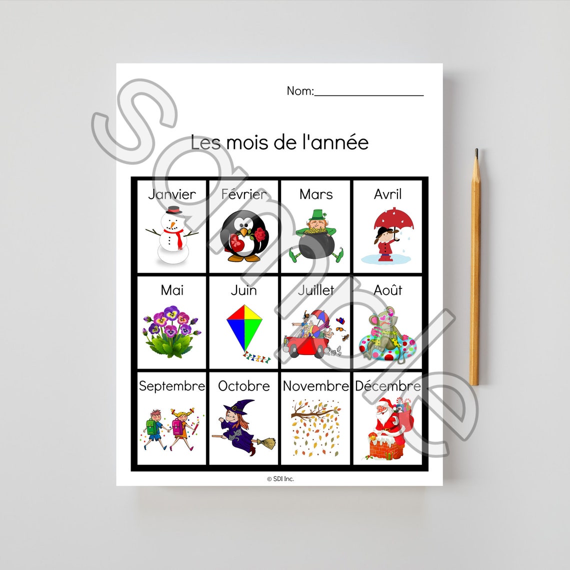 French Months of the Year Flashcards Teaching Printable Resources ...