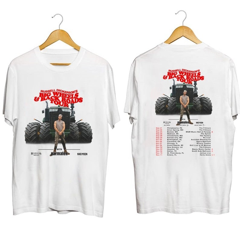 Russell Dickerson Big Wheels And Back Roads Tour 2023 Shirt sold by ...