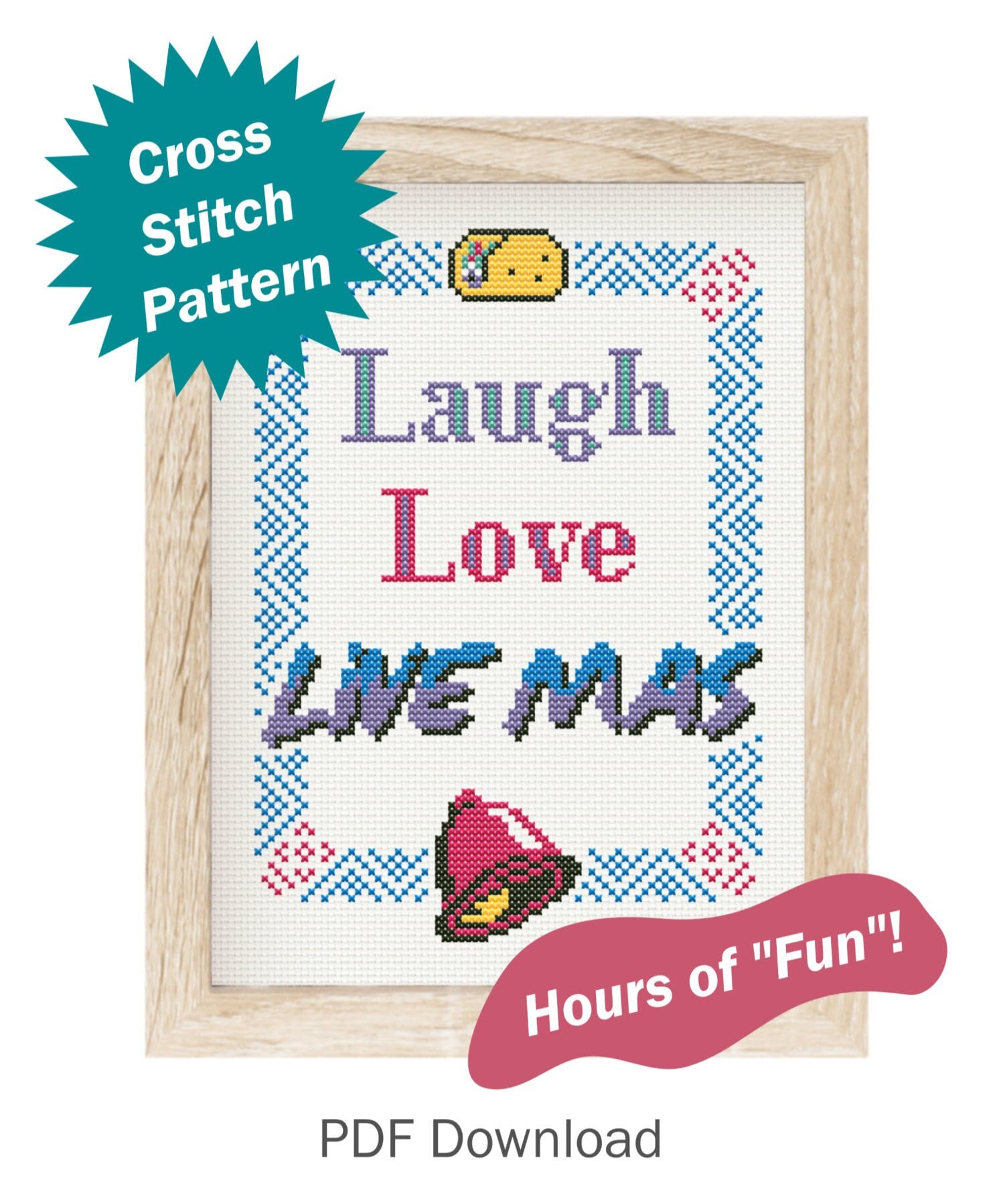 Taco Bell Cross Stitch Pattern - Printable PDF Instant - Laugh Love ...
