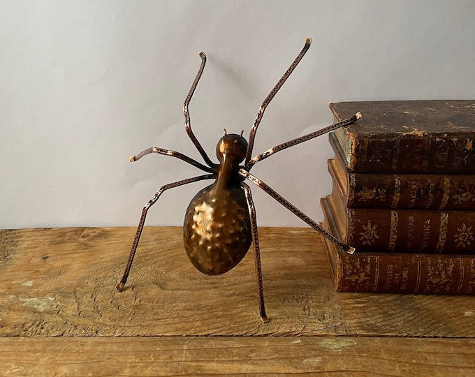 Vintage Italian Copper Spider Sculpture , Lucky Symbol Copper Spider ...