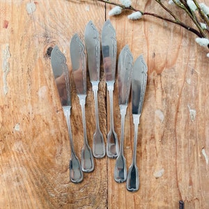 Antique Set of Silver Plated Fish Knives Art Deco English - Etsy