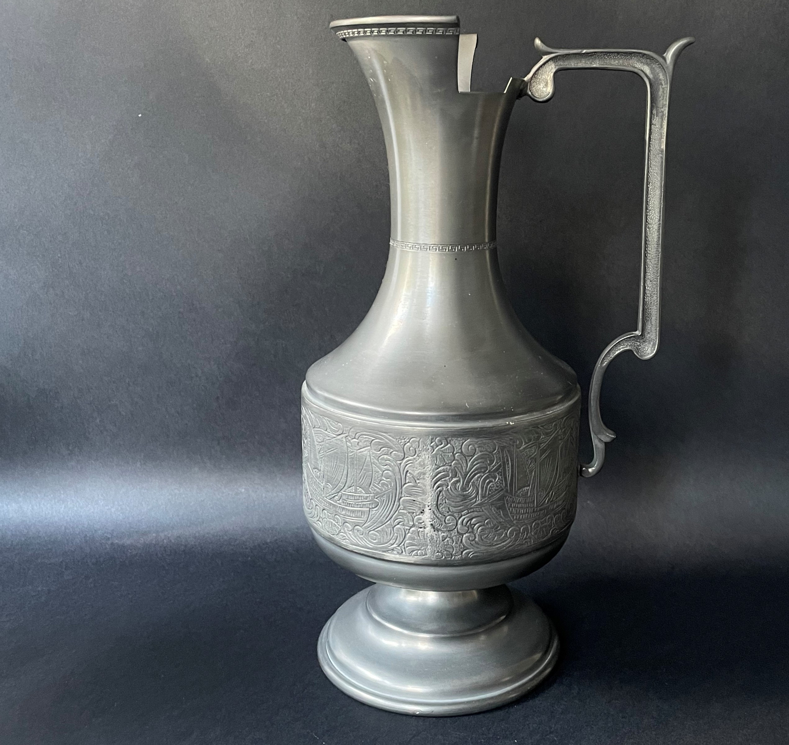 Vintage Pewter Pitcher Vase Italian Pewter Water Pitcher - Etsy
