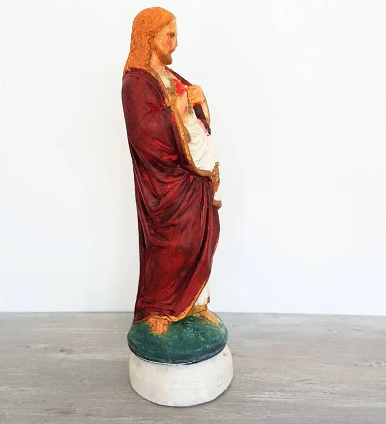 Antique Italian Jesus Statue Italian Jesus Christ Sacred - Etsy