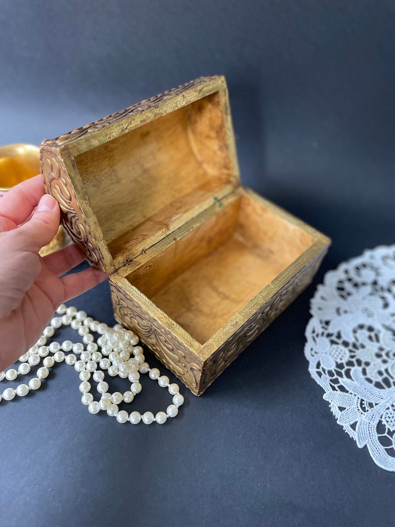 Vintage Florentine Wood Box Antique Italian Wedding Ring Box - Etsy