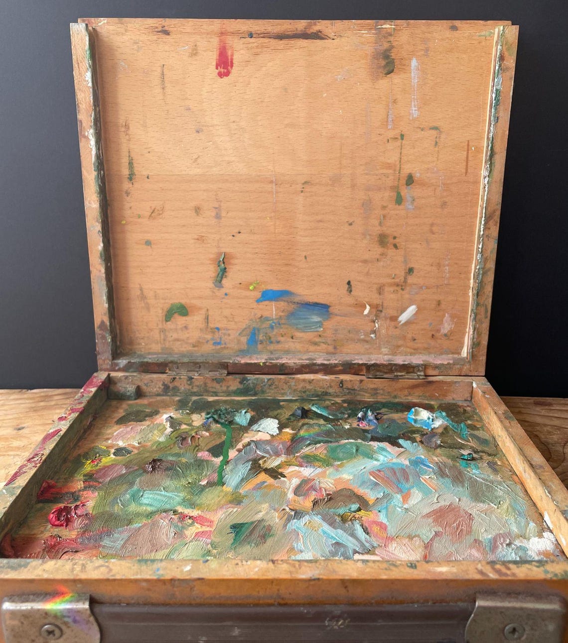 Antique Handcrafted Italian Artist Paint Box Case , Traveling Small ...