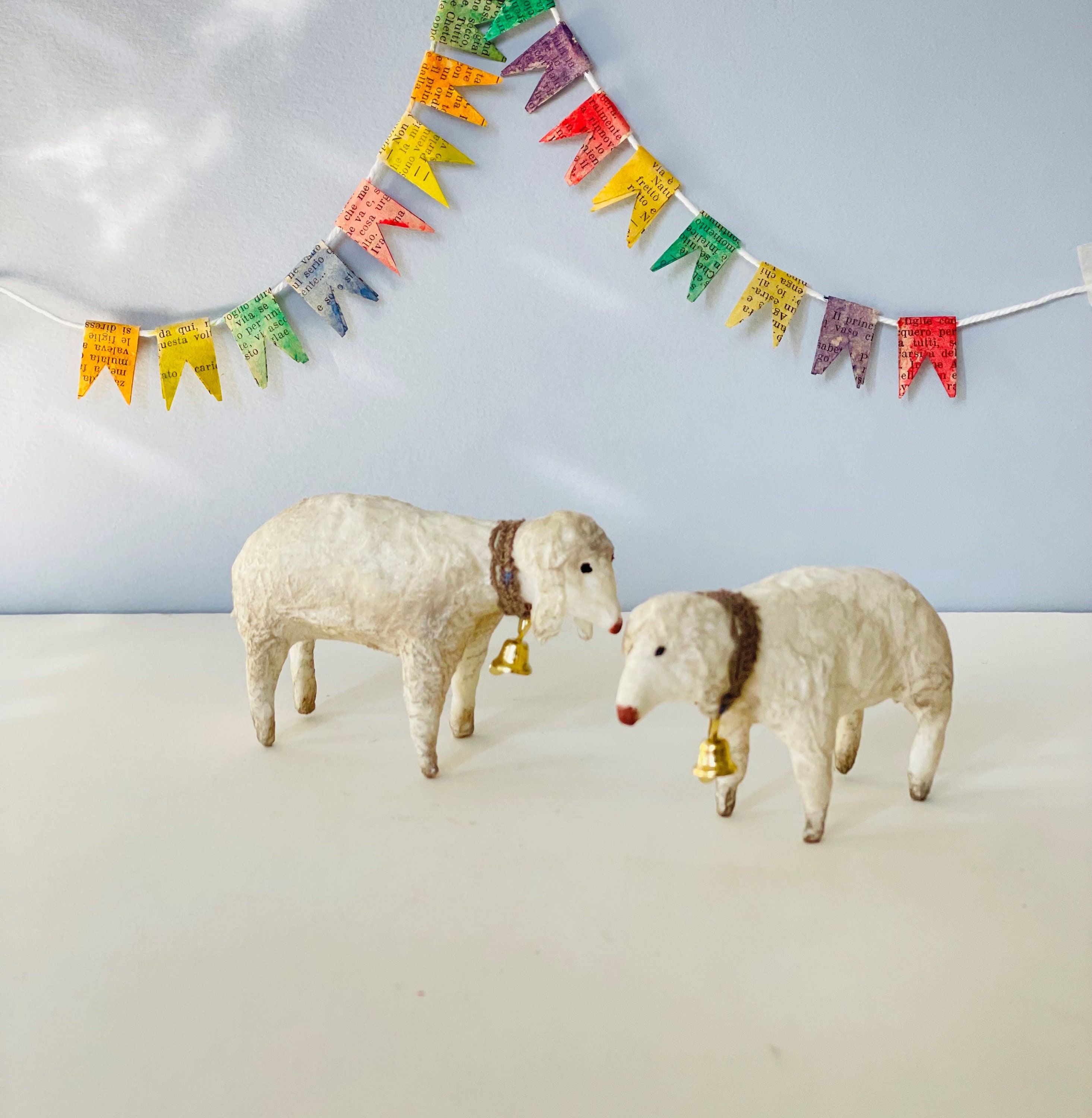 Handmade Spun Cotton Sheep Set of 2 Primitive Sheep - Etsy