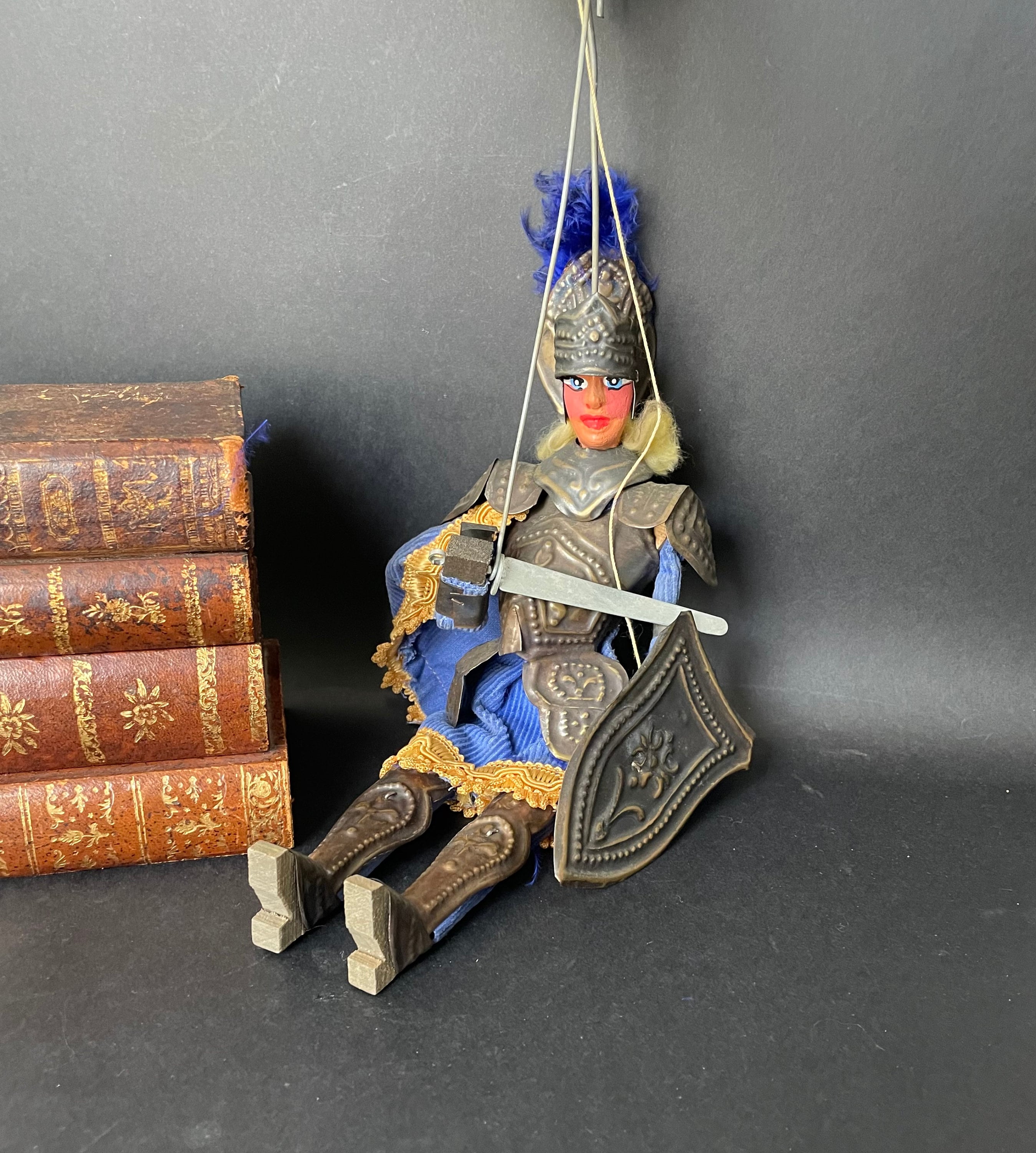 Vintage Italian Knight Puppet Doll , Hand Made Sicilian Wood Soldier ...