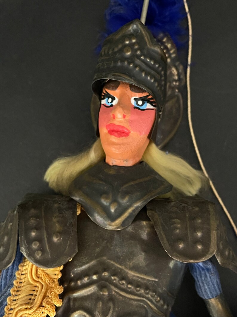 Vintage Italian Knight Puppet Doll , Hand Made Sicilian Wood Soldier ...