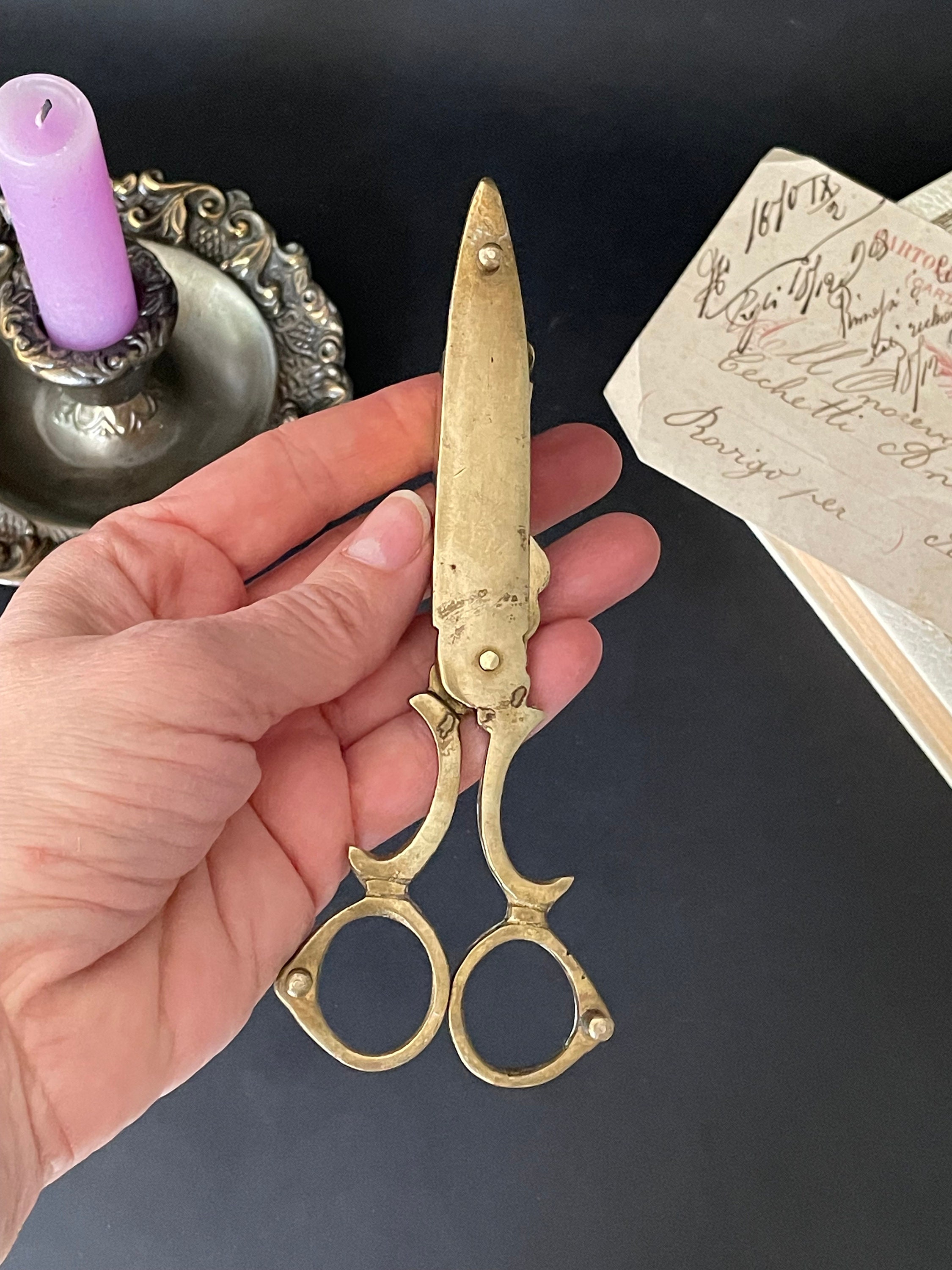 Vintage Brass Candle Wick Scissors Antique Candle Wick - Etsy