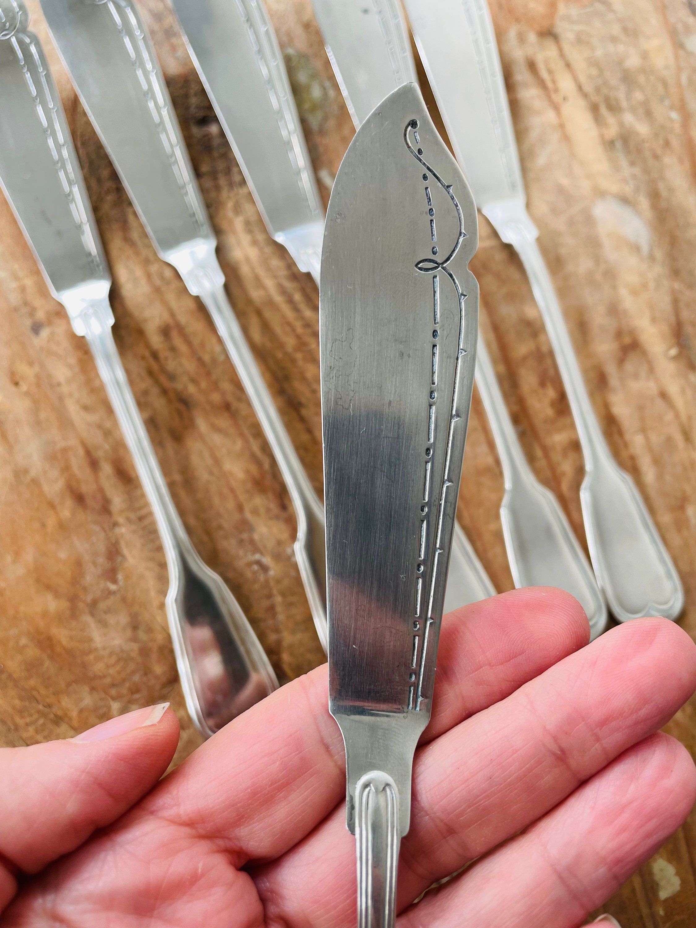 Antique Set of Silver Plated Fish Knives Art Deco English - Etsy