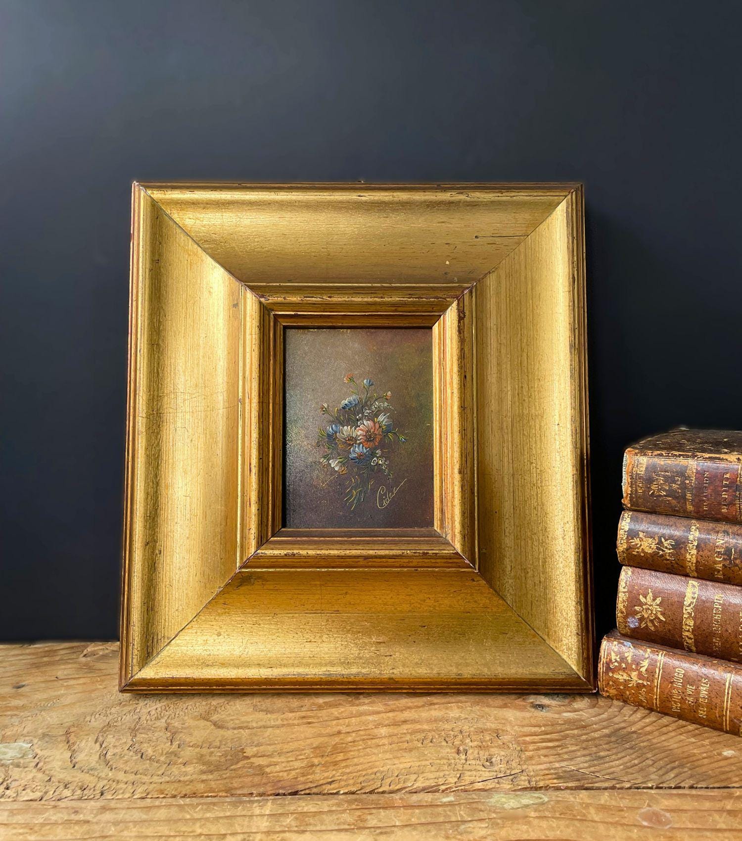 Vintage Italian Floral Oil Painting , Signed Still Life Bouquet in ...