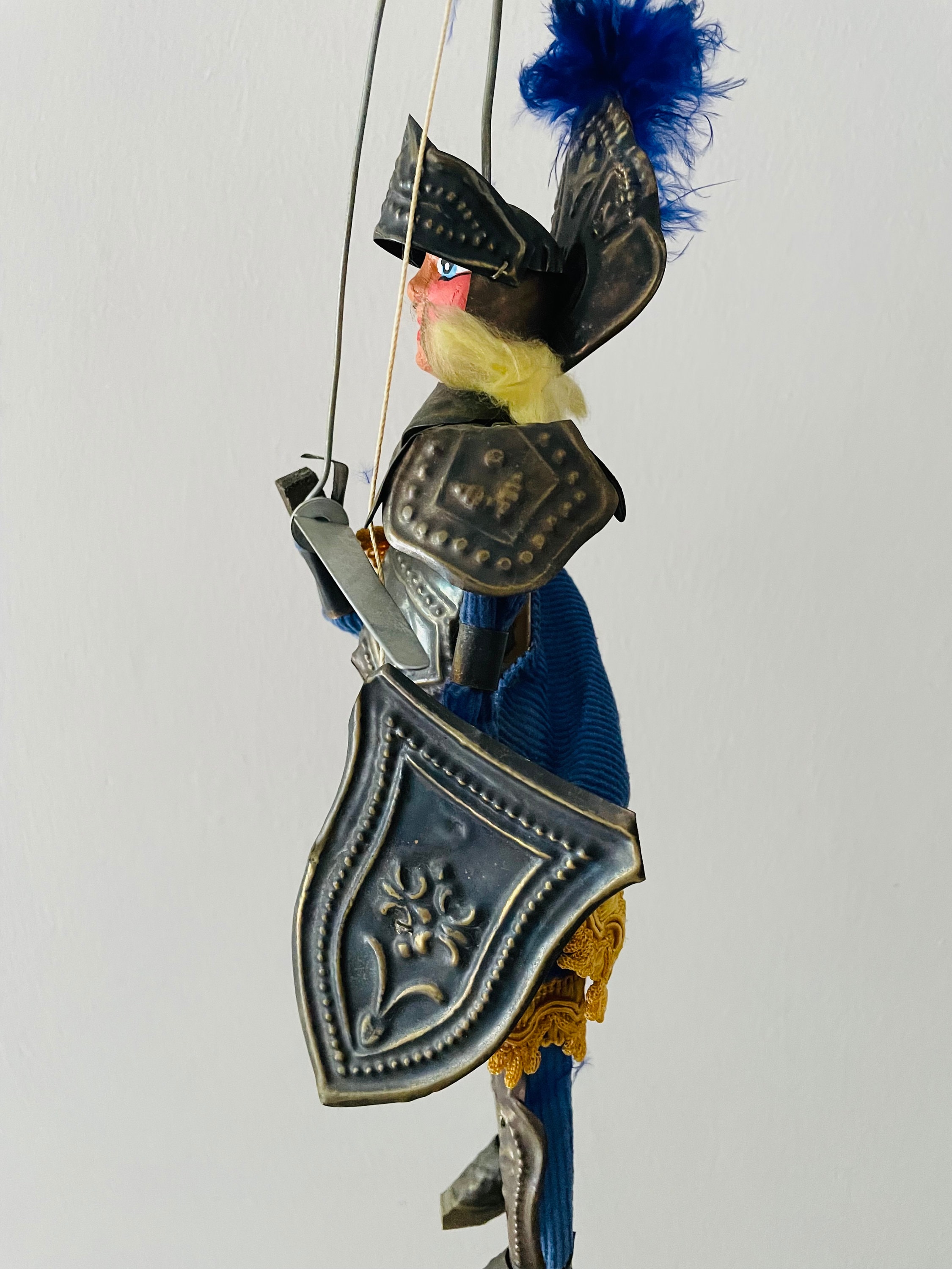 Vintage Italian Knight Puppet Doll , Hand Made Sicilian Wood Soldier ...