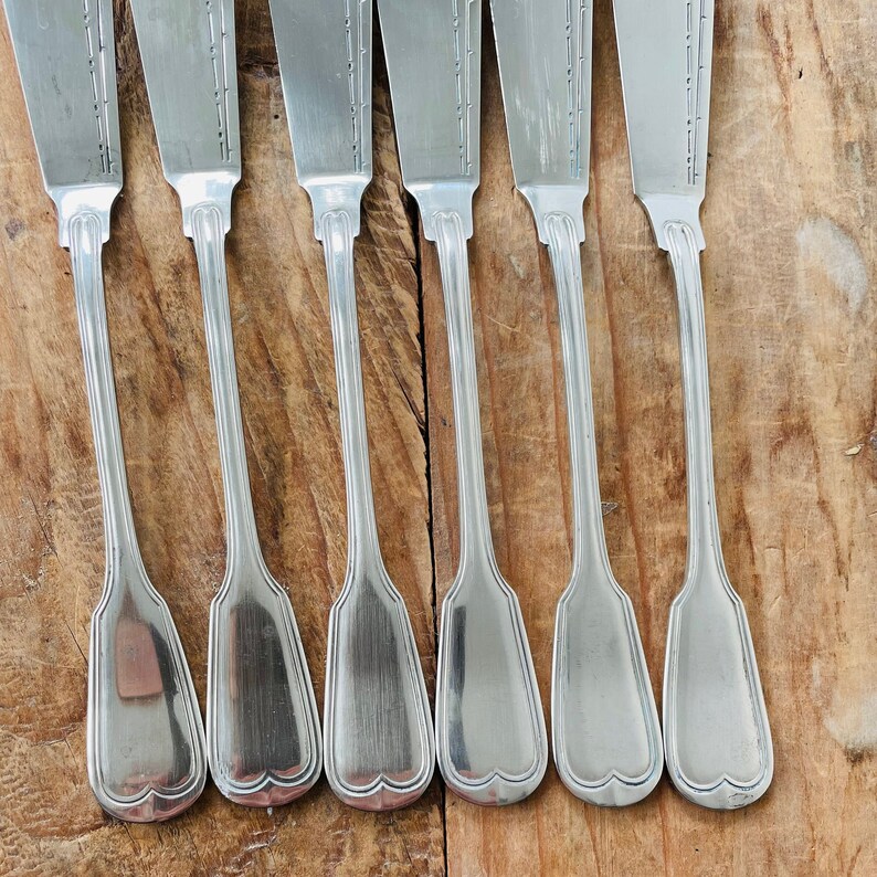 Antique Set of Silver Plated Fish Knives Art Deco English - Etsy