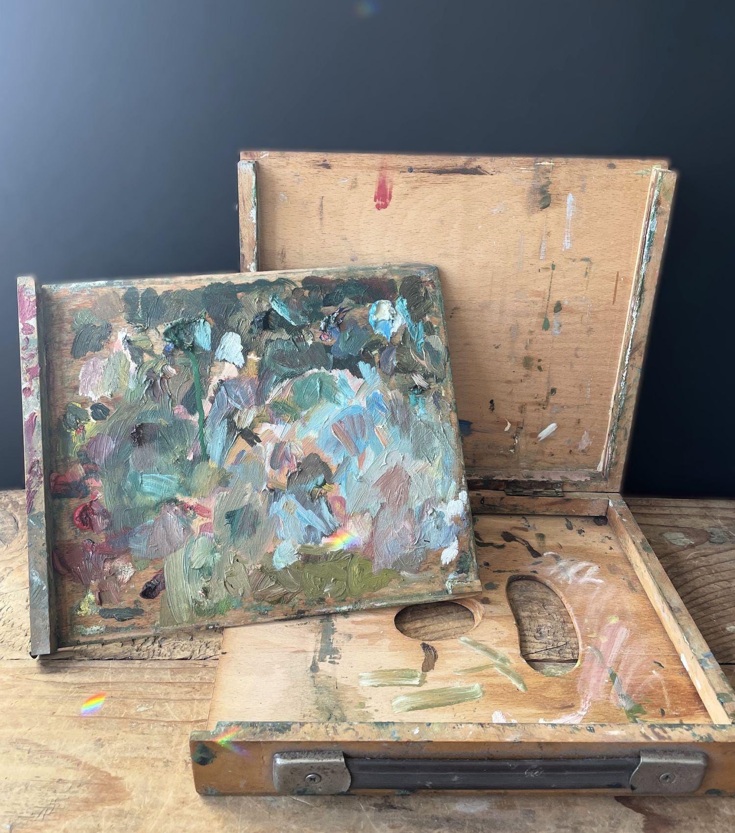 Antique Handcrafted Italian Artist Paint Box Case , Traveling Small ...
