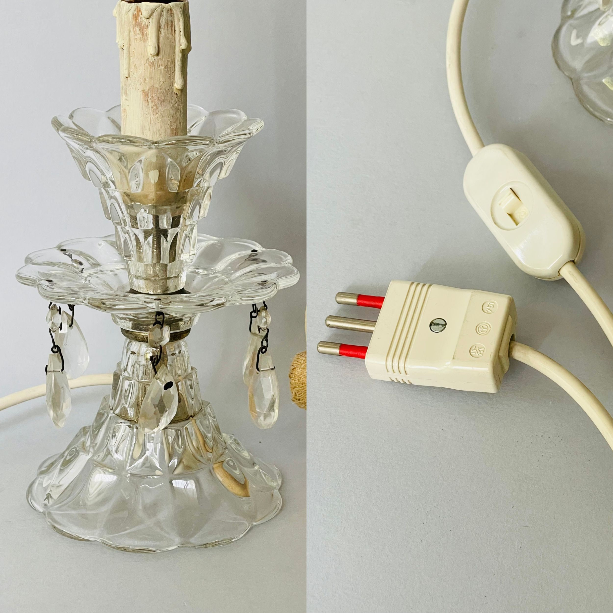 Vintage Crystal Table Lamp Crystal Italian Table Lamp With - Etsy