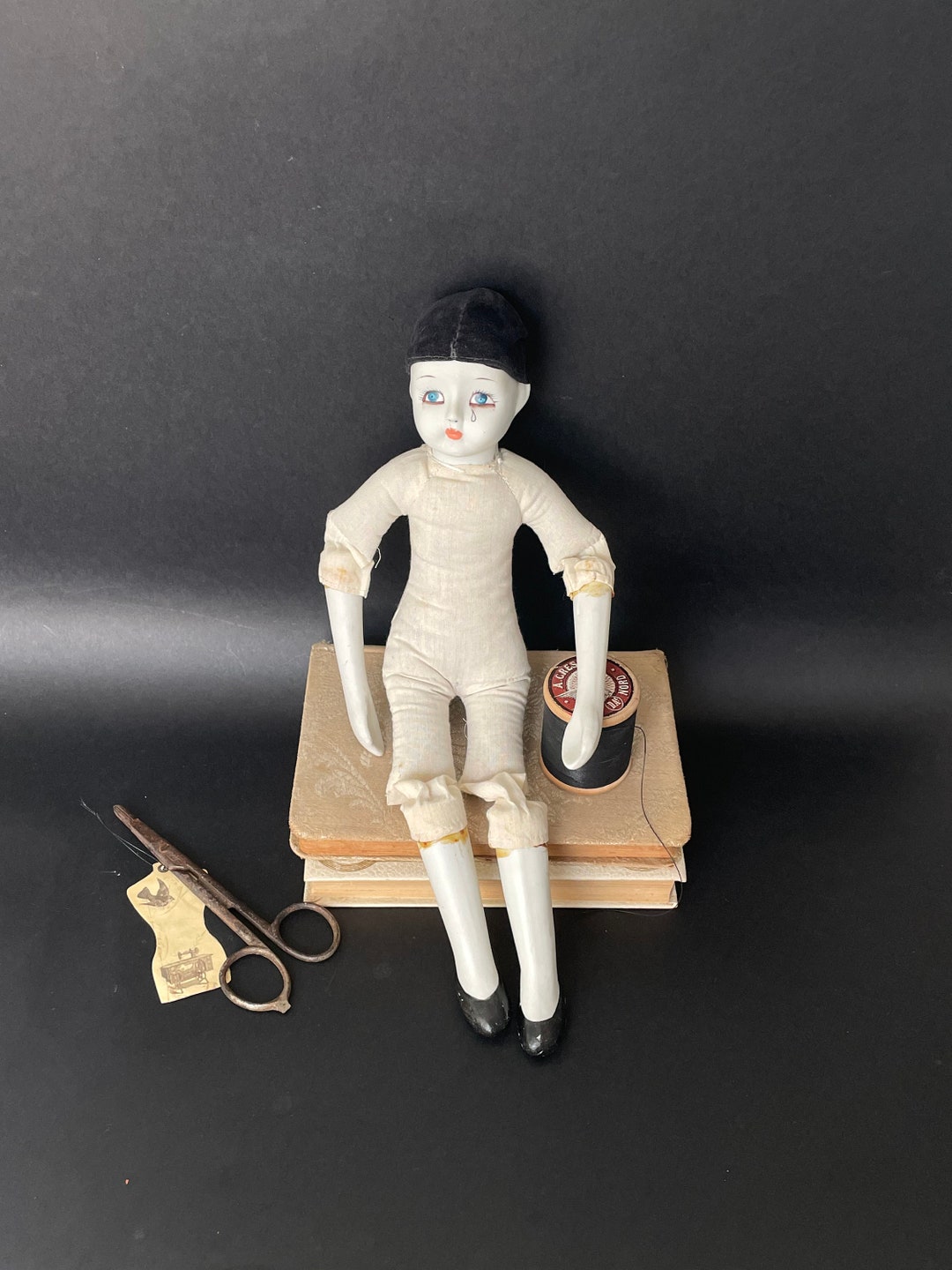 Antique Large Italian Pierrot Porcelain Doll Ready to Dress - Etsy