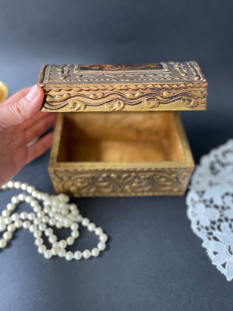 Vintage Florentine Wood Box Antique Italian Wedding Ring Box - Etsy