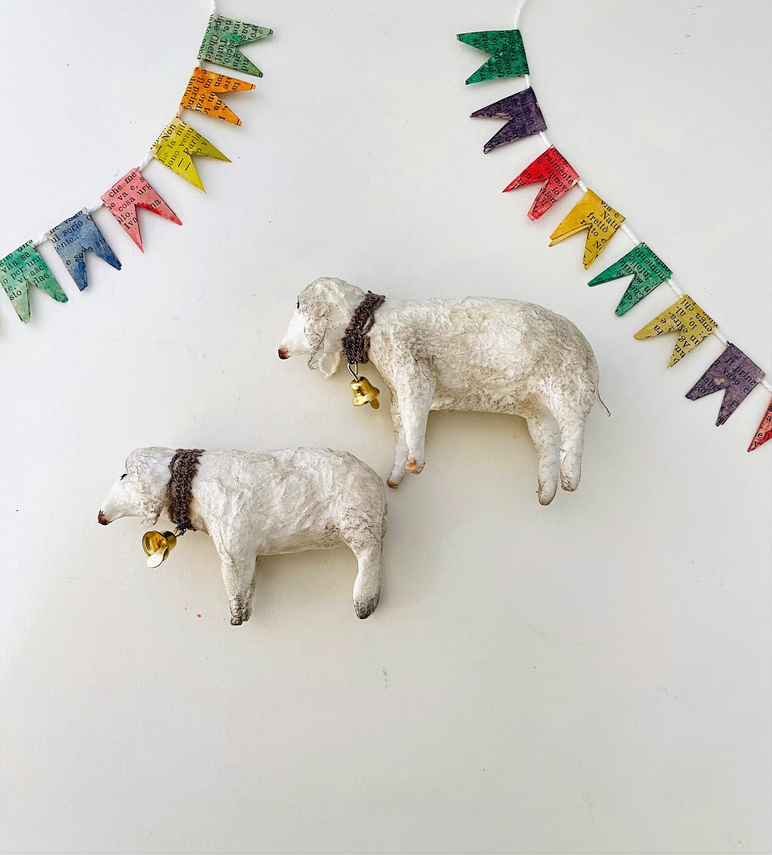 Handmade Spun Cotton Sheep Set of 2 Primitive Sheep - Etsy