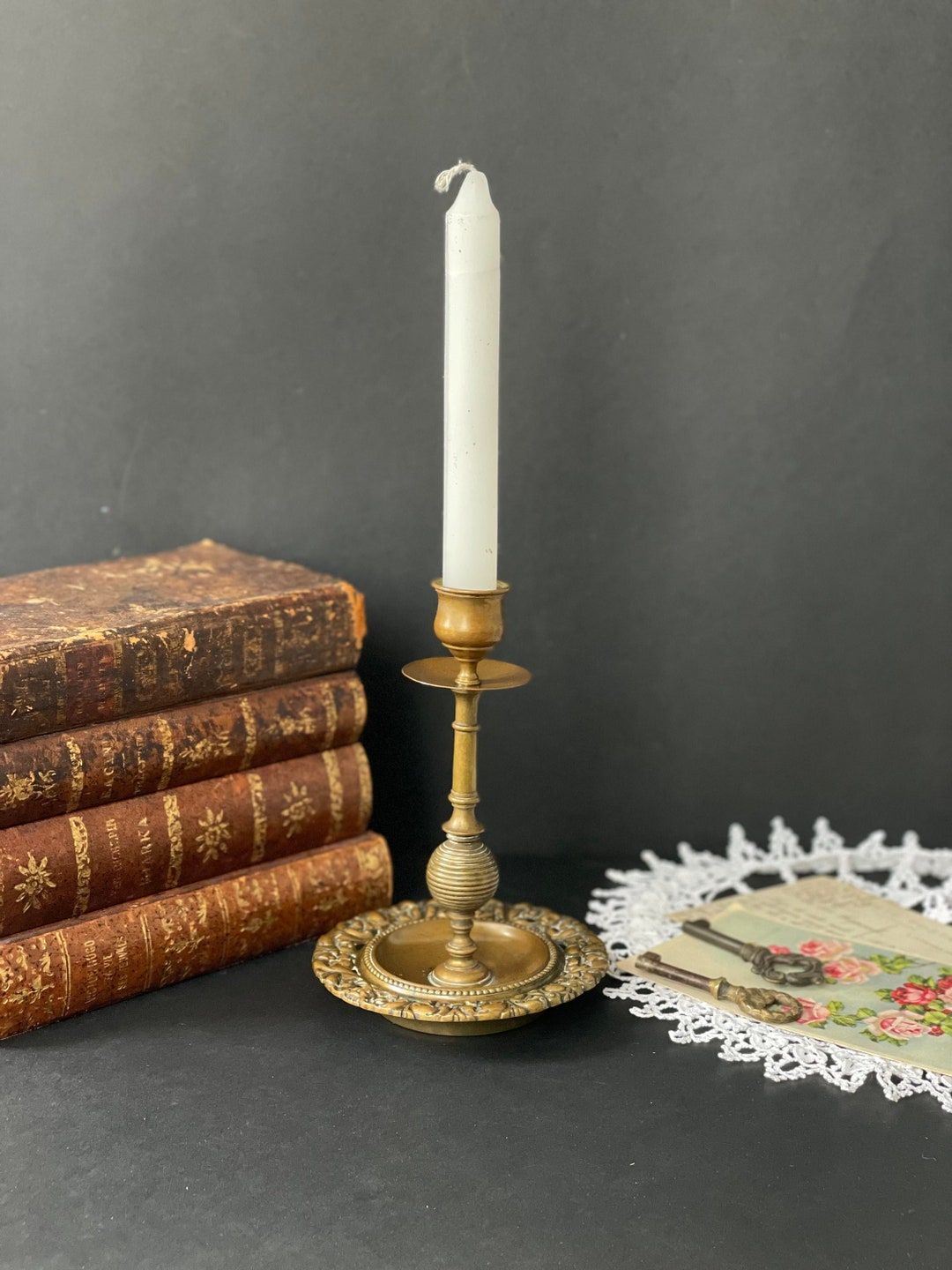 Antique Italian Brass Candlestick: Victorian Style Table Centerpiece - Etsy