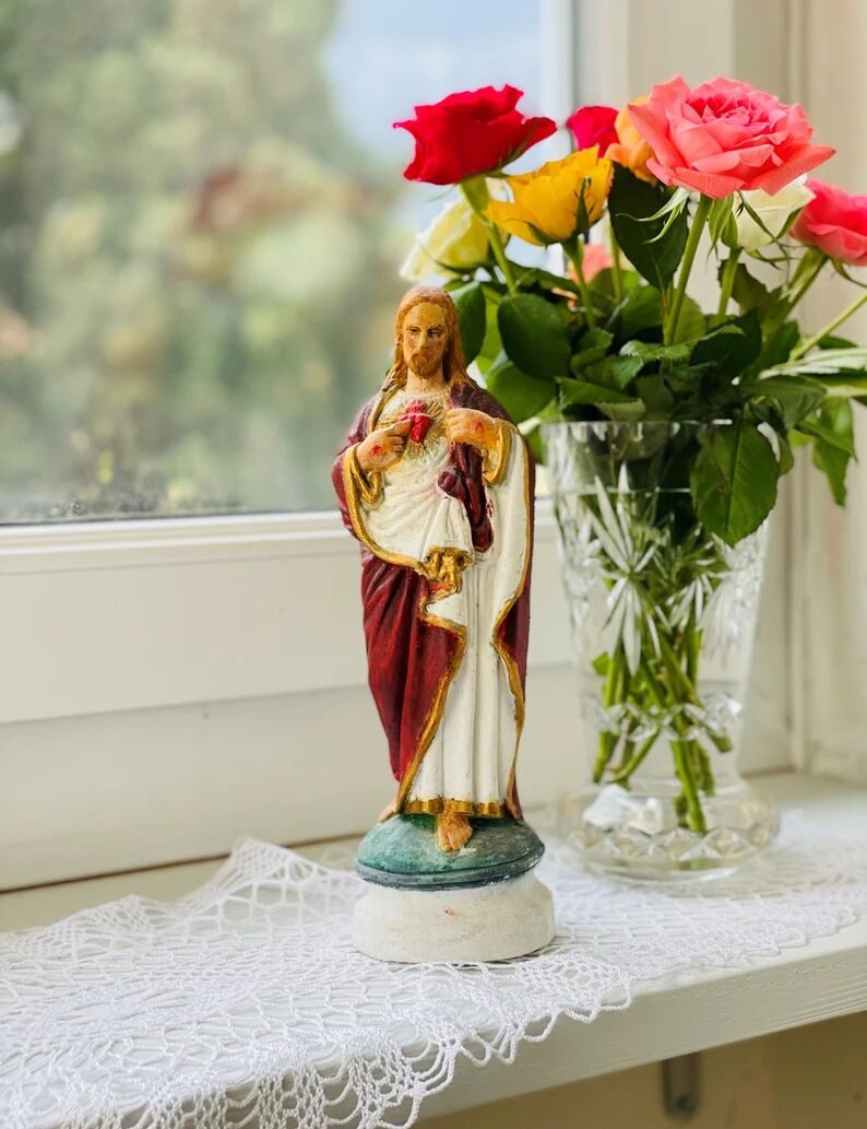 Antique Italian Jesus Statue Italian Jesus Christ Sacred - Etsy