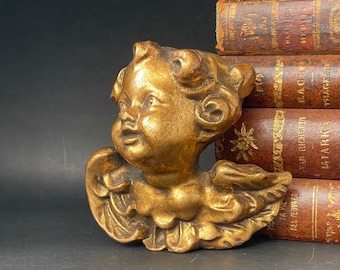 Vintage Italian Angel Head With Wings Sculpture , Stucco or Plaster ...