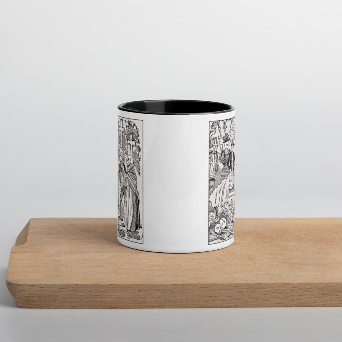 Skull Funeral Mug Black Inside | Etsy