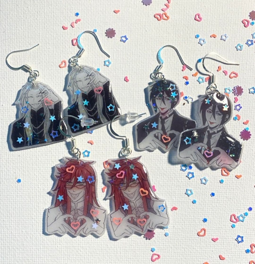 Black Butler Earrings - Etsy