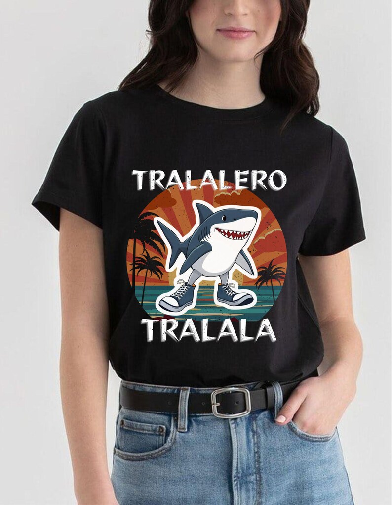 Tralalero Tralala Funny Shark Meme T-shirt, Bootleg Rap Tee, Shark With ...