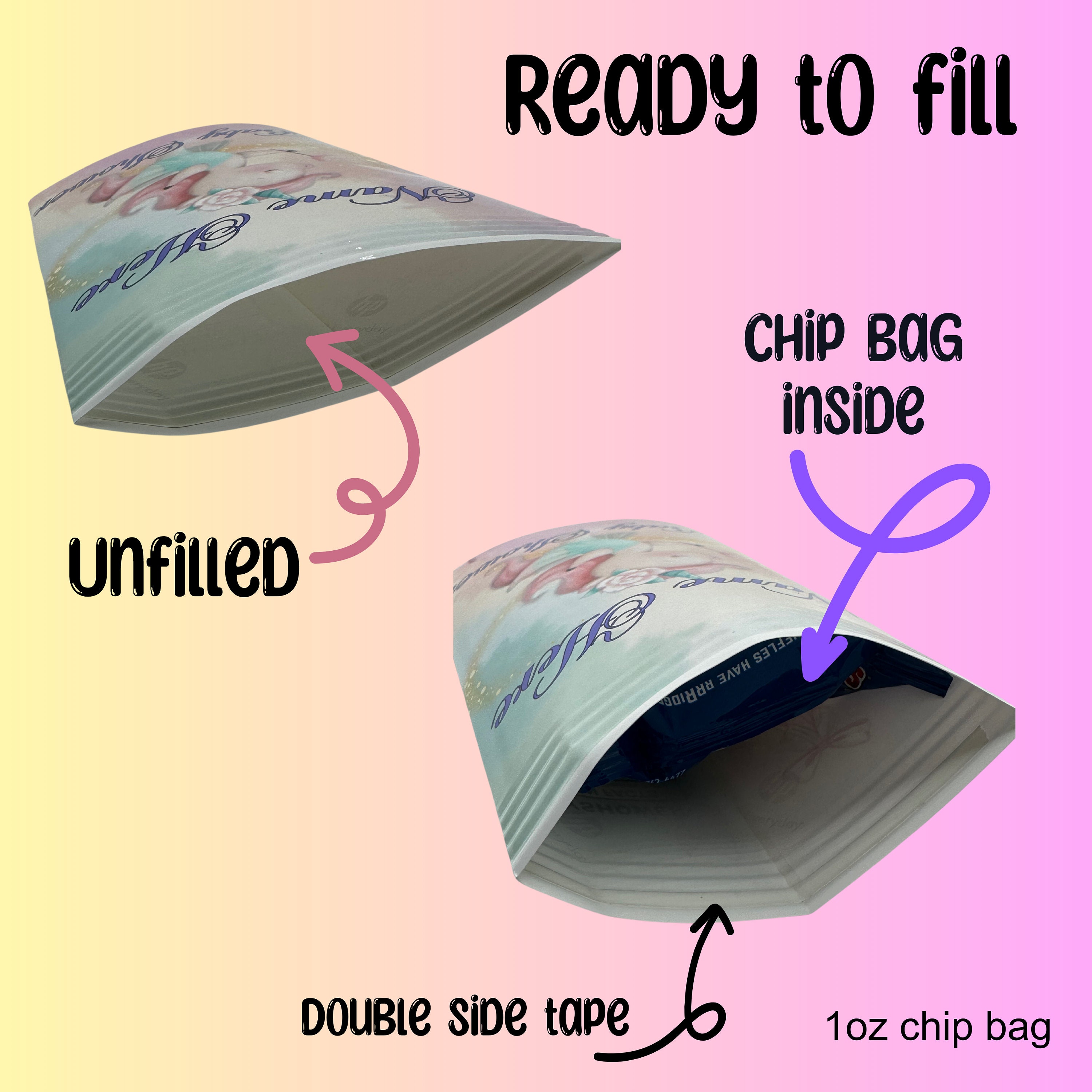 Personalized Chip Bag for Baby Shower, Baby Shower Chip Bag, Custom ...