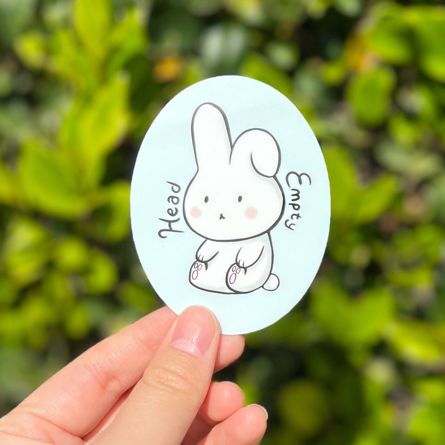 Head Empty Bunny Sticker, Cute Kawaii Bunny Laptop Stickers Waterbottle ...