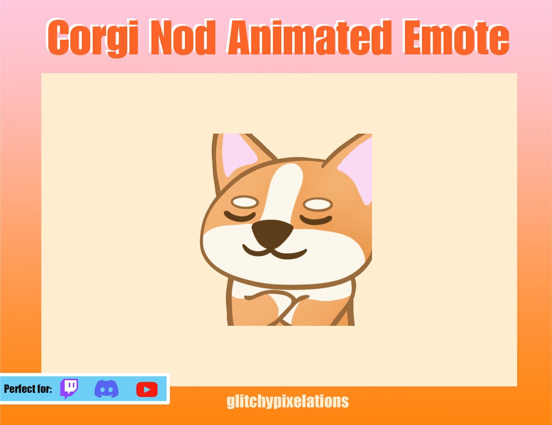 Smug Nod Corgi Animated Emote, Twitch Emotes Pack, Discord Emotes Pack ...