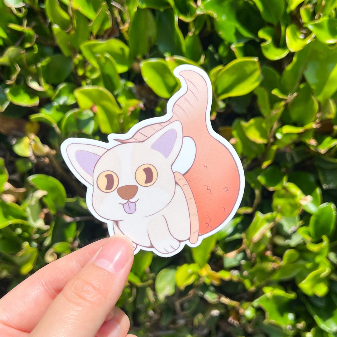 Corgi Mermaid Sticker Peach, Derpy Dog Fish Glossy Vinyl, Silly Cute ...