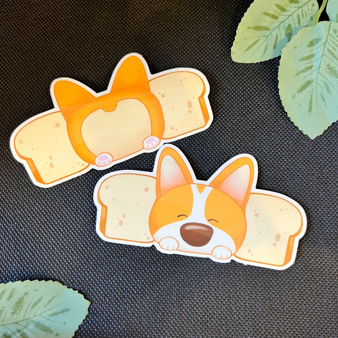 Bread Corgi Vinyl Sticker Bundle | Cute Kawaii Dog Laptop Sticker ...