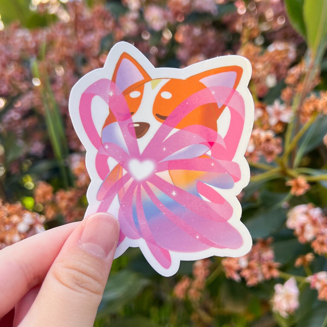 Corgi Magical Girl Transformation Sticker, Cute Pink Sailor Moon ...