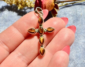 Tigers Eye Cross - Etsy