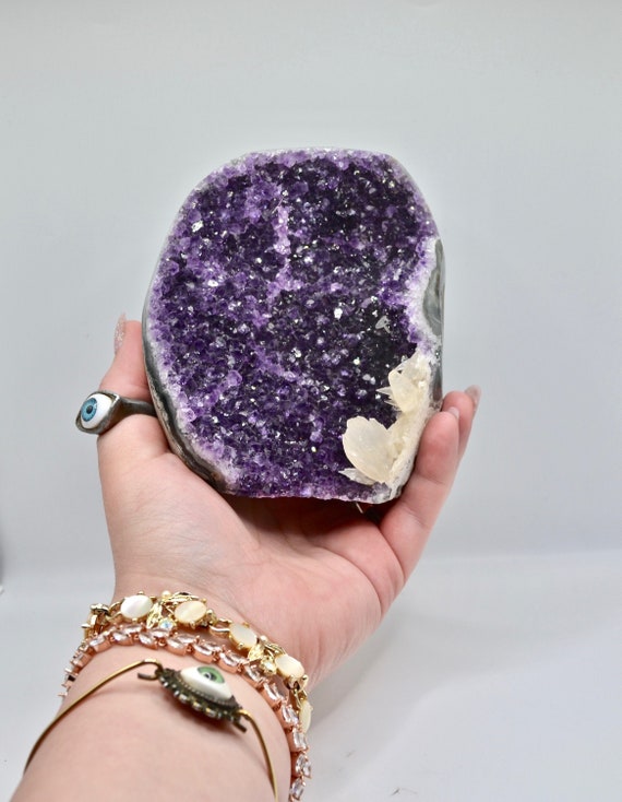 2 Lb. 2 Oz. Amethyst Cluster With Dogtooth Calcite Large | Etsy