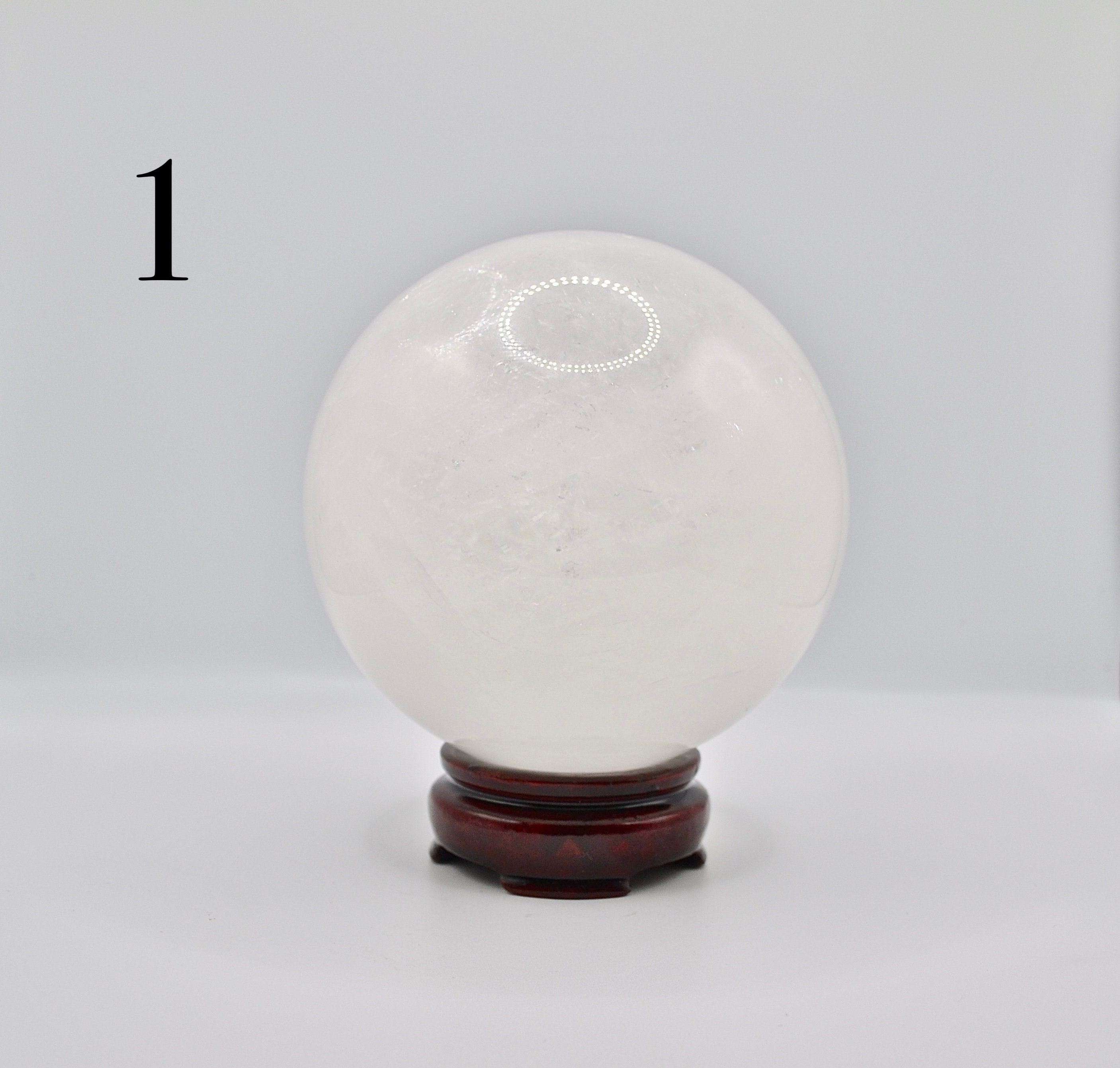 3lb Milky Quartz Sphere with wooden stand 100mm Milky - Etsy.de