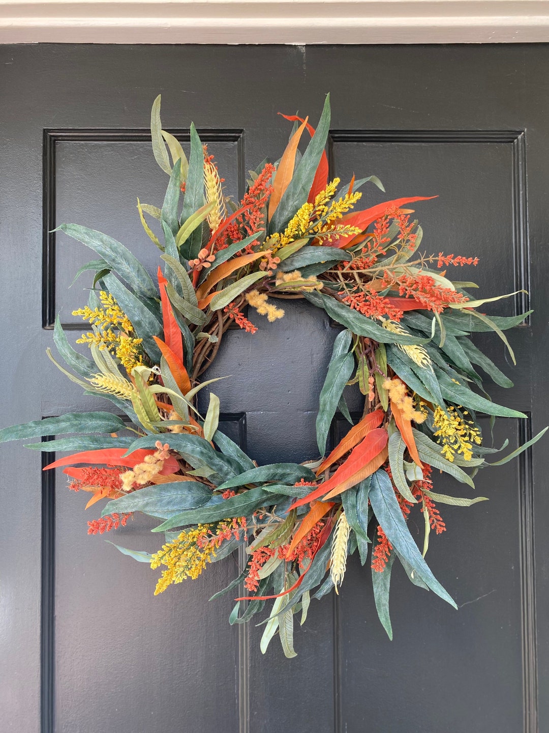Rustic Fall Berry Wreath. Autumn Harvest Wreath. Thanksgiving Wreath ...