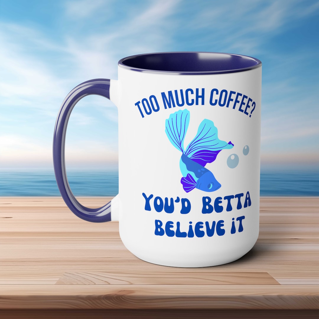 Betta Fish Coffee Mug, Funny Gift for Betta Lovers, Siamese Fighting ...
