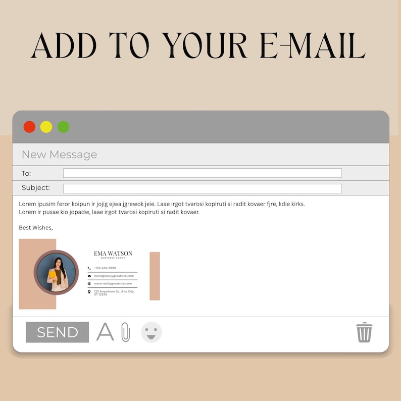 Editable Email Signature Canva Template Minimal Business Signature for ...