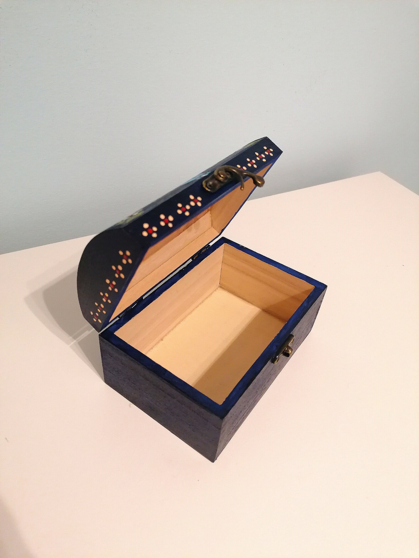 Eastern European Painted Wooden Box, Keepsake Memory Box, Wooden Memory ...